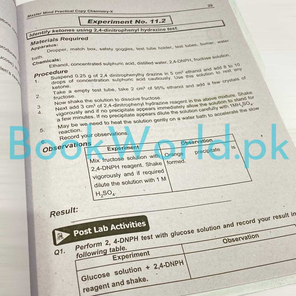 Chemistry Practical Notebook Hand Written Solved English Medium 9 & 10th – BookWorld.pk