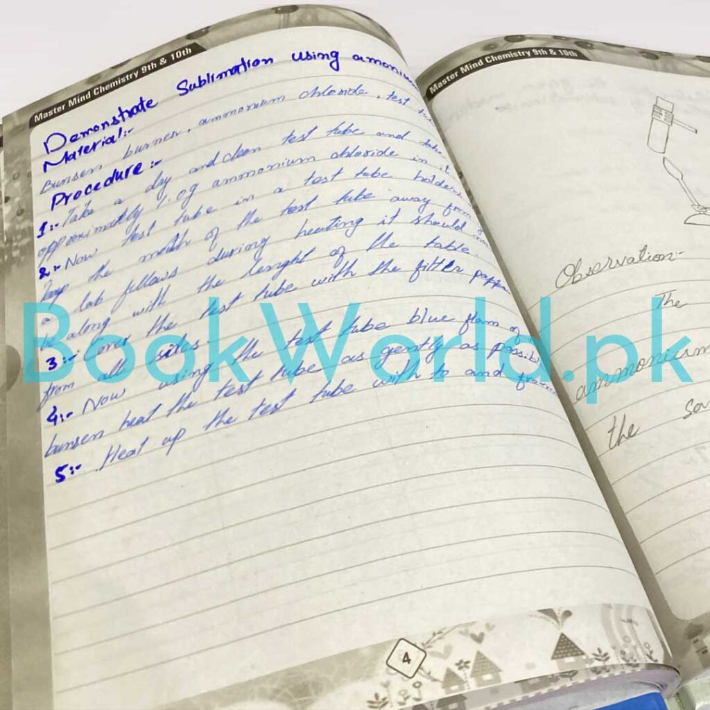 Chemistry Practical Notebook Hand Written Solved English Medium 9 & 10th – BookWorld.pk